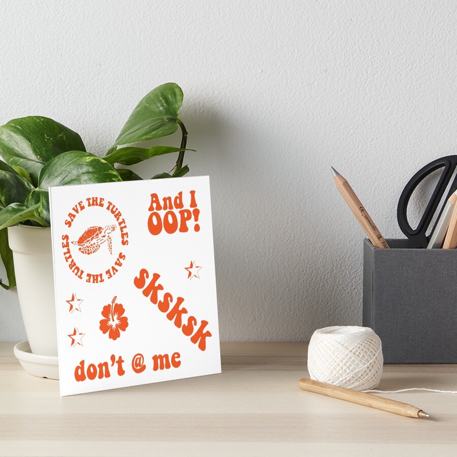 "Orange VSCO girl Meme Sticker Pack" Art Board Print for Sale by The ...
