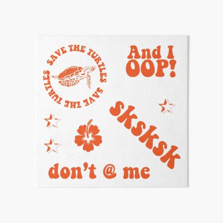 "Orange VSCO girl Meme Sticker Pack" Art Board Print for Sale by The ...