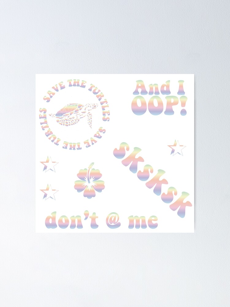 "Pastel Rainbow VSCO girl Meme Sticker Pack" Poster for Sale by The ...