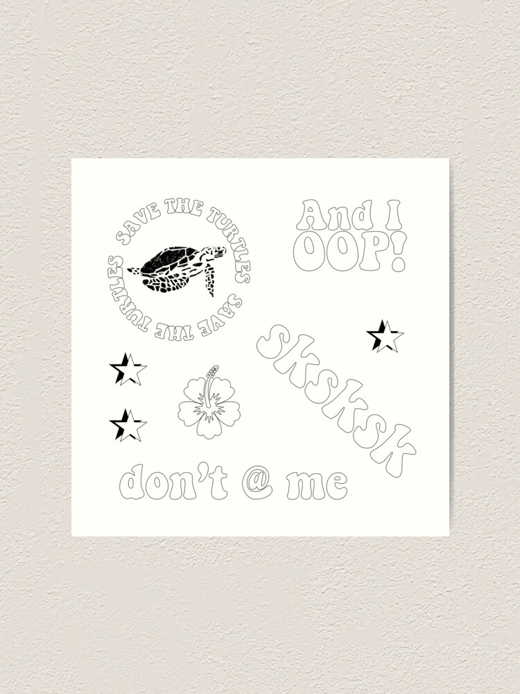"White VSCO girl Meme Sticker Pack" Art Print by The-Goods | Redbubble