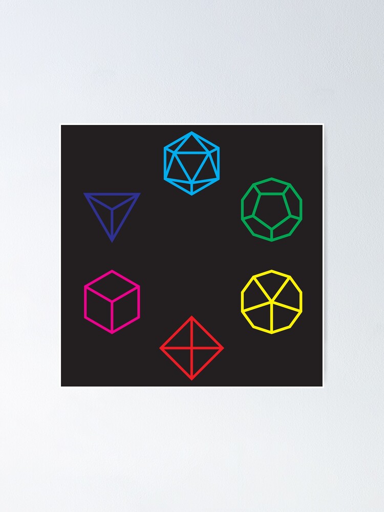 "CMYK Rainbow Dice Geometry" Poster by zigmenthotep | Redbubble