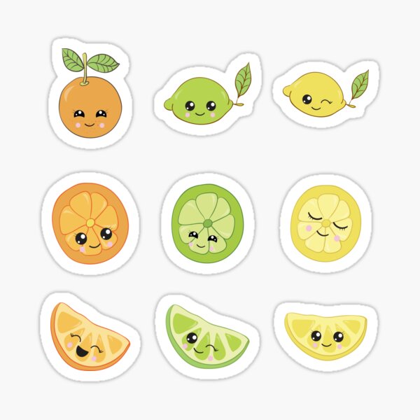 "Citrus Fruit Sweeties Orange, Lime, Lemon Stickers for Journals ...