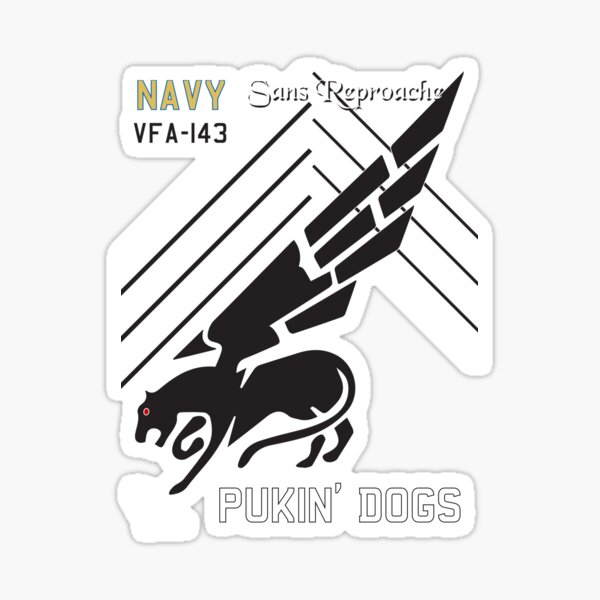 "VFA-143 The World Famous 'Pukin' Dogs'" Sticker for Sale by ...