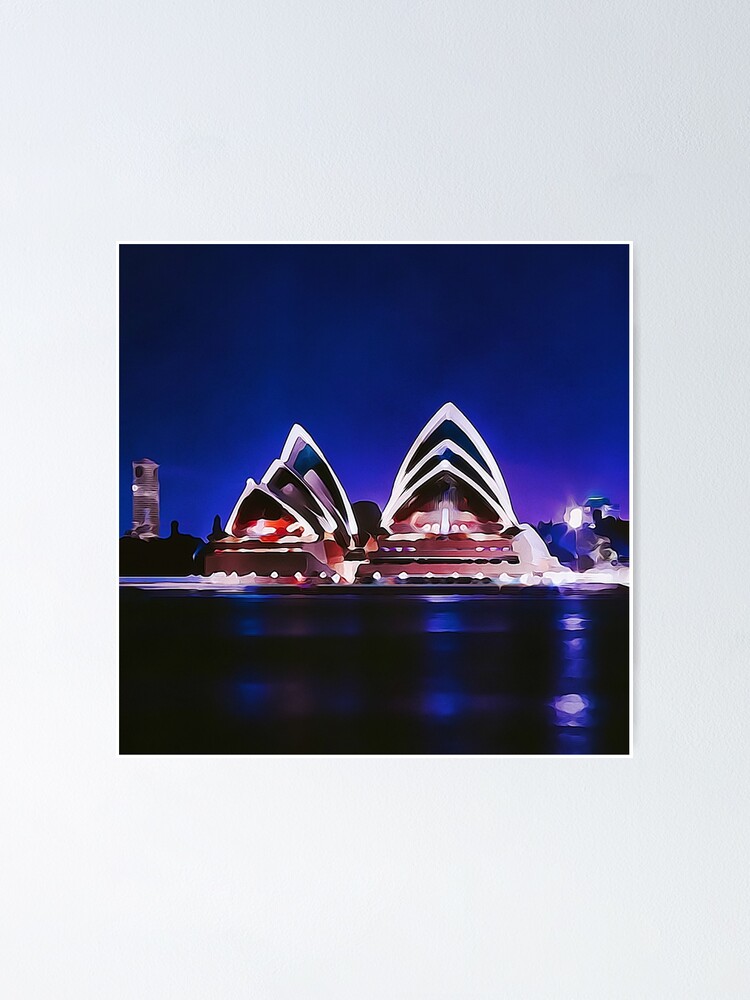 "Night At The Sydney Opera House | Watercolor Painting" Poster for Sale ...