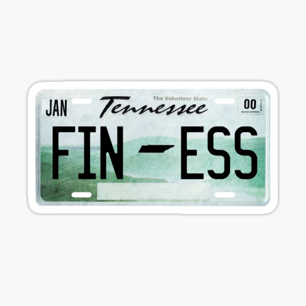""FINESSE" Tennessee License Plate" Sticker for Sale by JackyAttacky ...