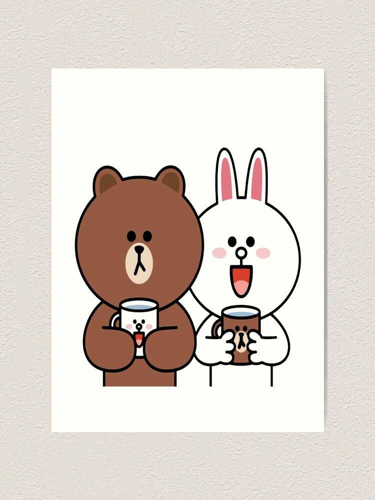 "Cute brown bear cony bunny rabbit lovers" Art Print for Sale by ...