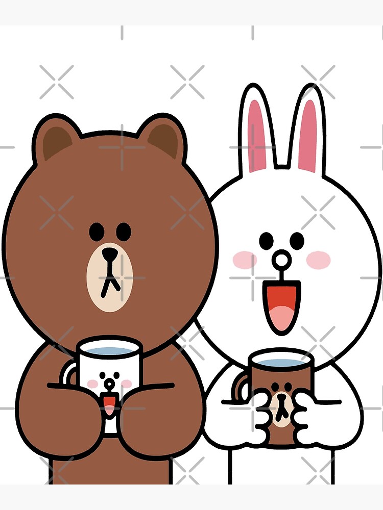 "Cute brown bear cony bunny rabbit lovers" Art Print for Sale by ...