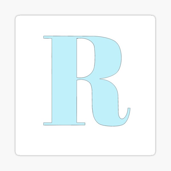 "The letter R (Pastel Blue)" Sticker for Sale by drawingbystephx ...