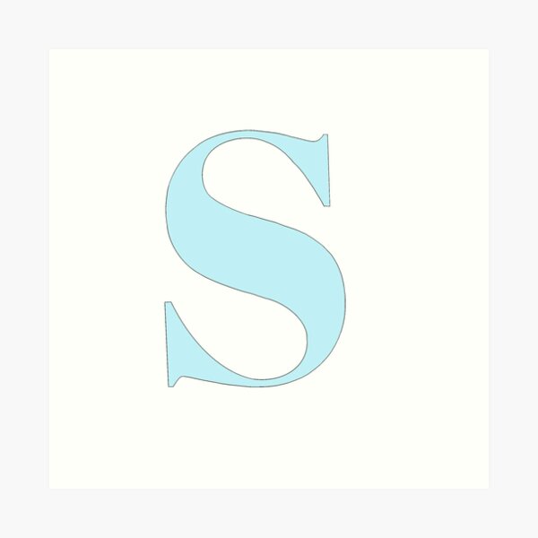 "The letter S (Pastel Blue)" Art Print for Sale by drawingbystephx ...