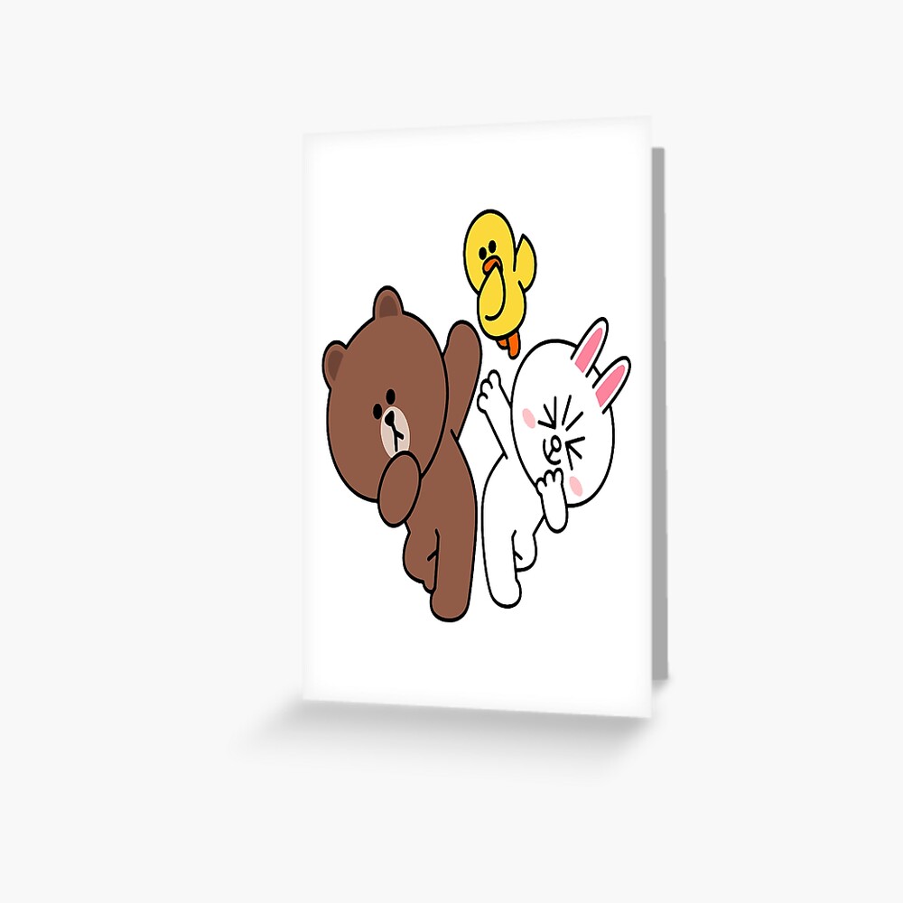 Tarjetas de felicitación «Lindo oso pardo cony conejito conejo pato ...