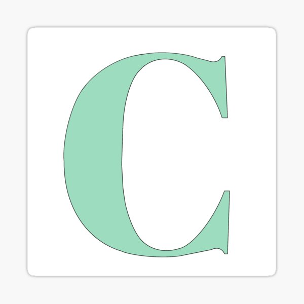 Pegatina «La letra C (verde menta)» de drawingbystephx | Redbubble