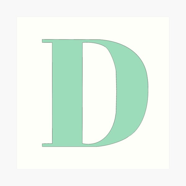 "The letter D (Mint Green)" Art Print for Sale by drawingbystephx ...