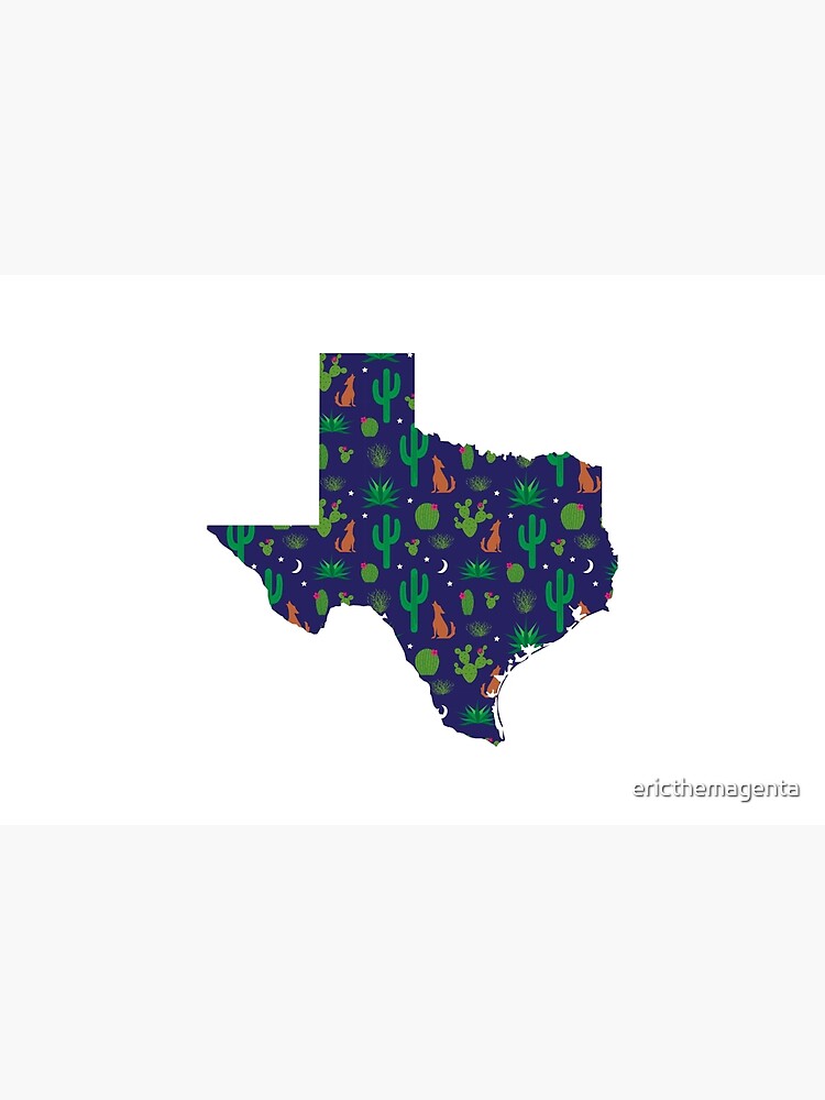 "Texas Cactii Map State Cactus Pattern" Bath Mat for Sale by ...