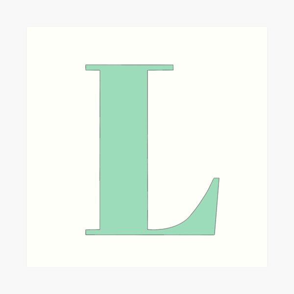 Lámina artística «La letra L (verde menta)» de drawingbystephx | Redbubble
