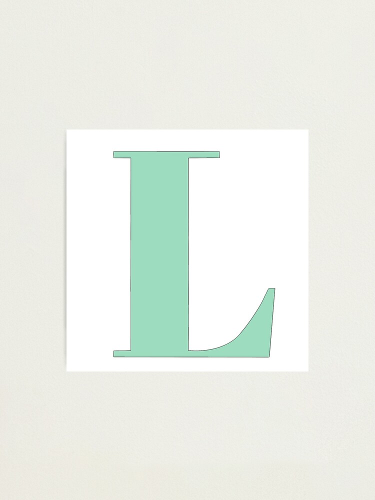 "The letter L (Mint Green)" Photographic Print for Sale by ...