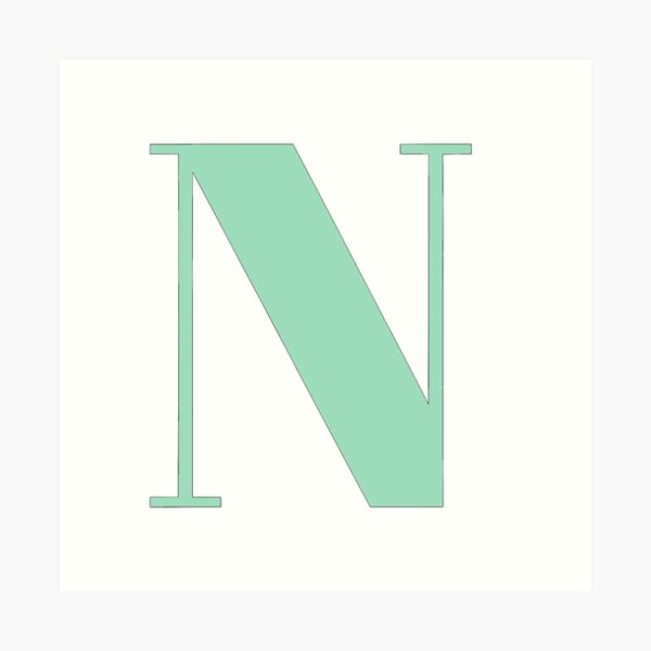 Lámina artística «La letra N (verde menta)» de drawingbystephx | Redbubble