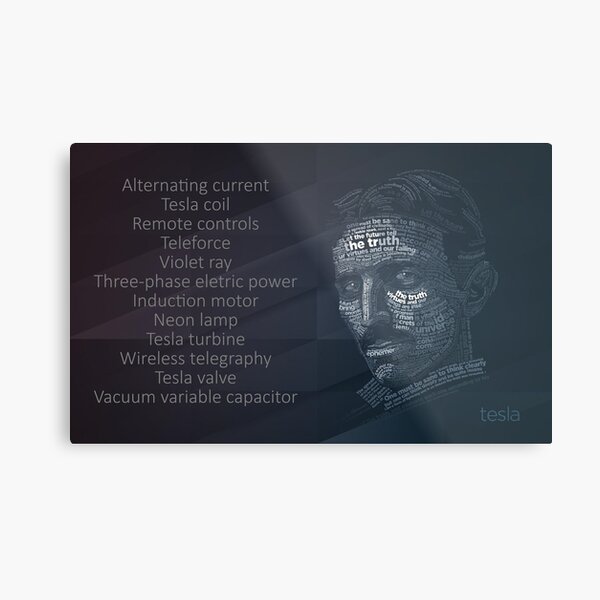 "Nikola Tesla Word Art Ambigram" Metal Print for Sale by Sedgyfergo ...