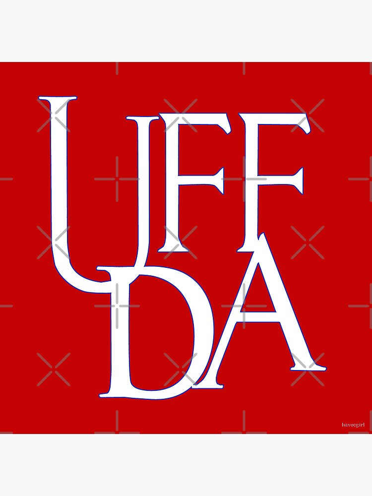 "Uff Da! Red" Sticker for Sale by Havocgirl | Redbubble