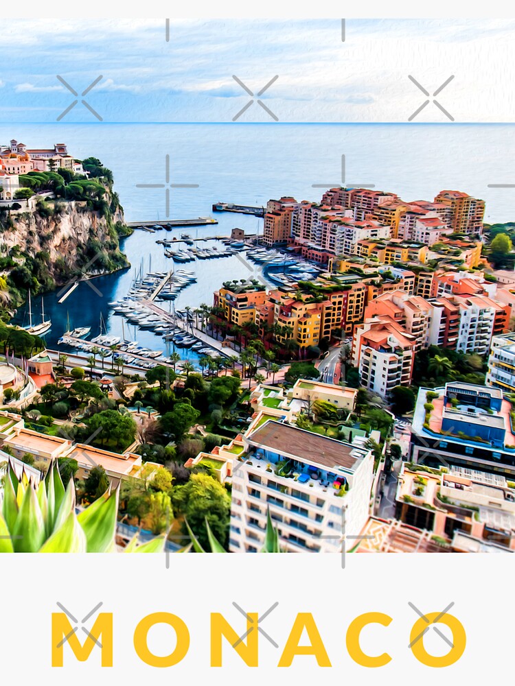 "Monaco Oil Painting" Sticker for Sale by gegdesign | Redbubble