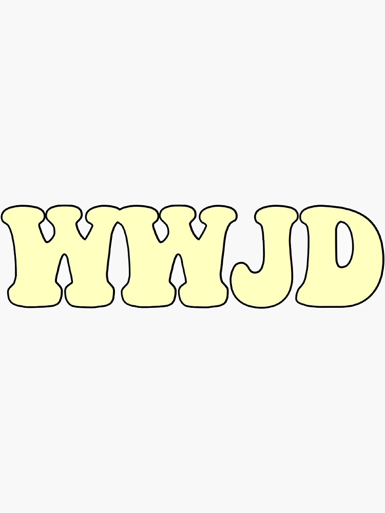 "WWJD - Yellow " Sticker for Sale by Kliethermes28 | Redbubble