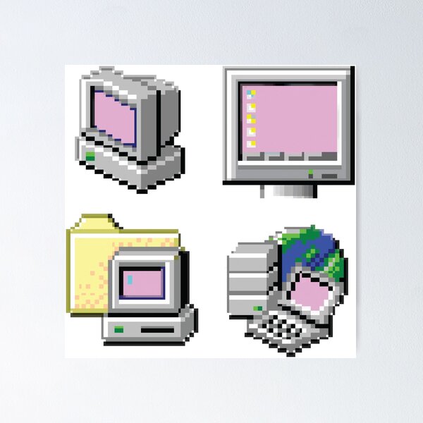 "Pink Windows 98 Desktop Icons Set" Poster for Sale by eliza-beth ...