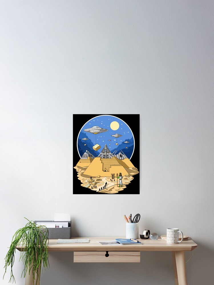 "Aliens Bulding Egyptian Pyramids" Poster for Sale by Nikolay ...
