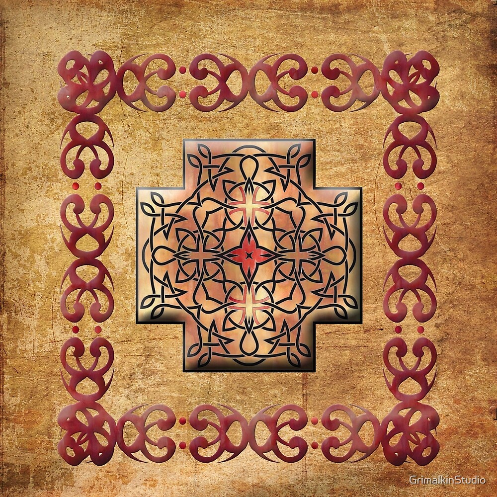 "Celtic Square Cross Framed" by GrimalkinStudio | Redbubble