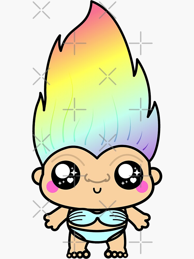 "Rainbow Troll" Sticker by CinnamonCocaine | Redbubble