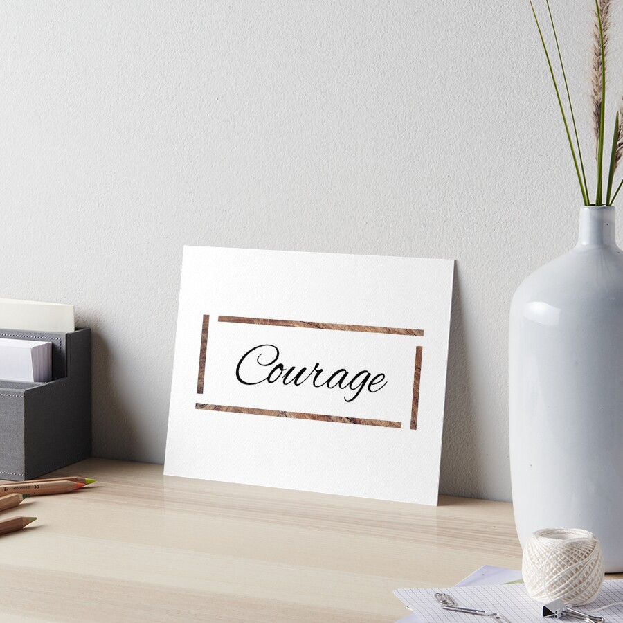 "Cursive Courage Word Design" Art Board Print for Sale by DeepSeaDesign ...