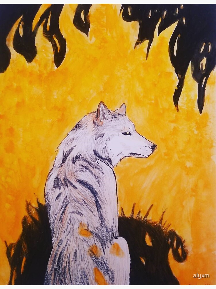 "Ember Wolf" Sticker for Sale by alyxm | Redbubble