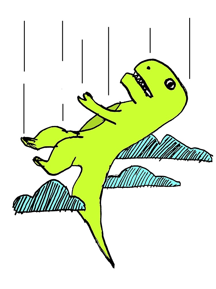 "Falling T-Rex" Poster for Sale by colombeat | Redbubble