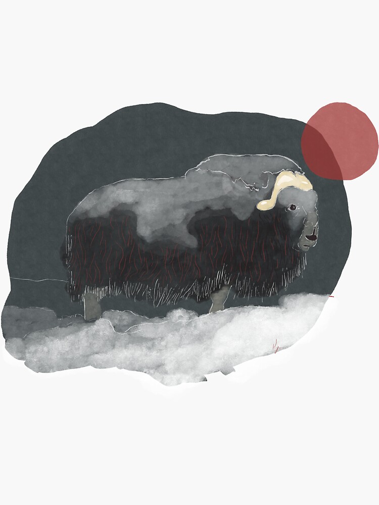 "Musk Ox" Sticker by Flywithsparrows | Redbubble