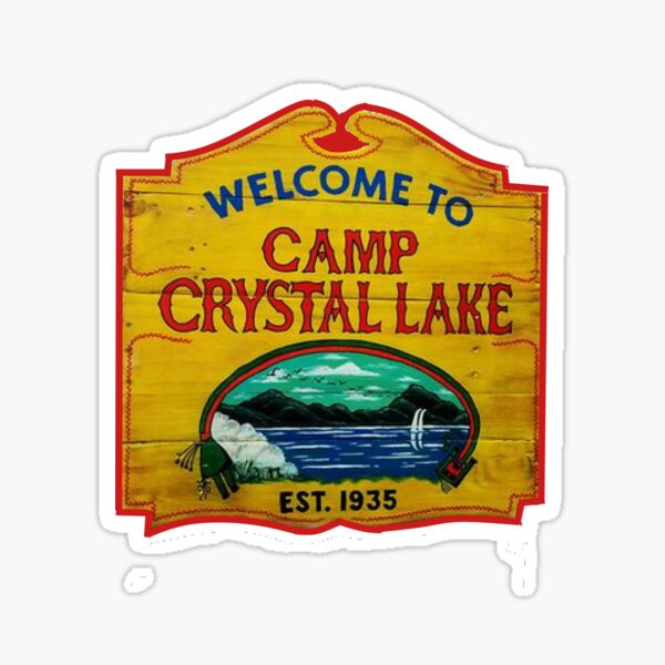 "Camp Crystal Lake" Sticker for Sale by SwampfoxDesign | Redbubble