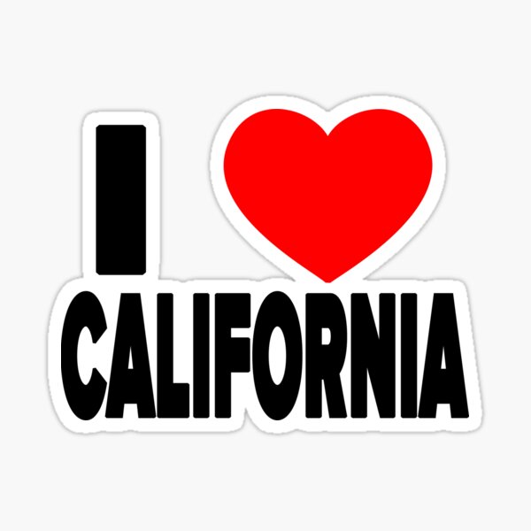 "I love CALIFORNIA / I heart CALIFORNIA" Sticker for Sale by LYisBAE ...