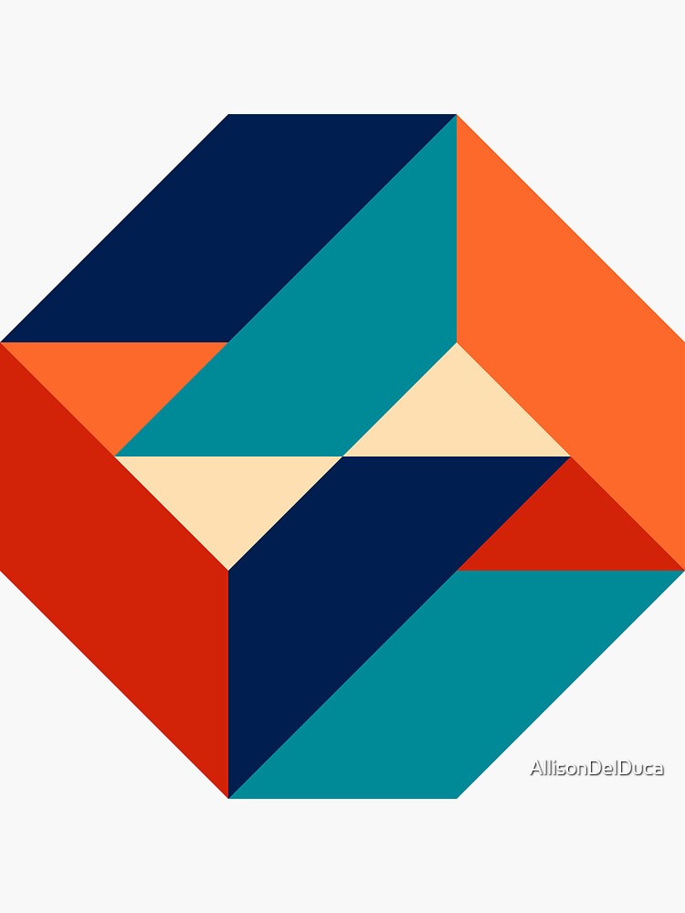 "Little Boxes - Retro Geometry" Sticker for Sale by AllisonDelDuca ...