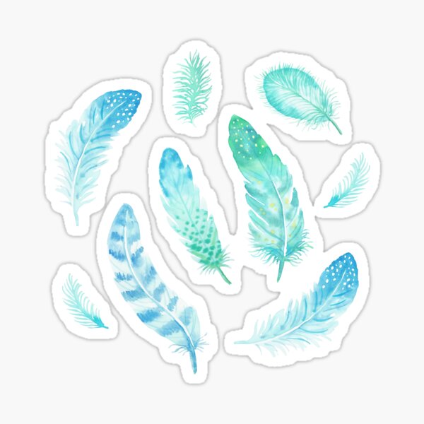"Watercolor Feathers" Sticker for Sale by nadyanadya | Redbubble