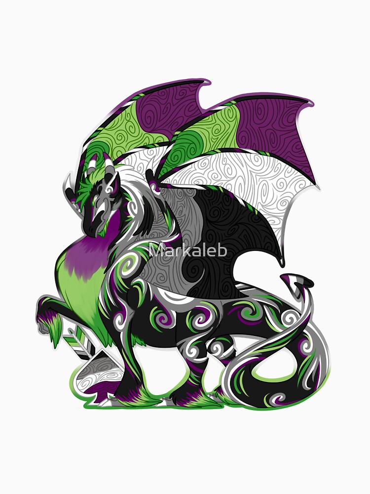 "Aro Ace Pride Dragon" T-shirt for Sale by Markaleb | Redbubble | aro t ...