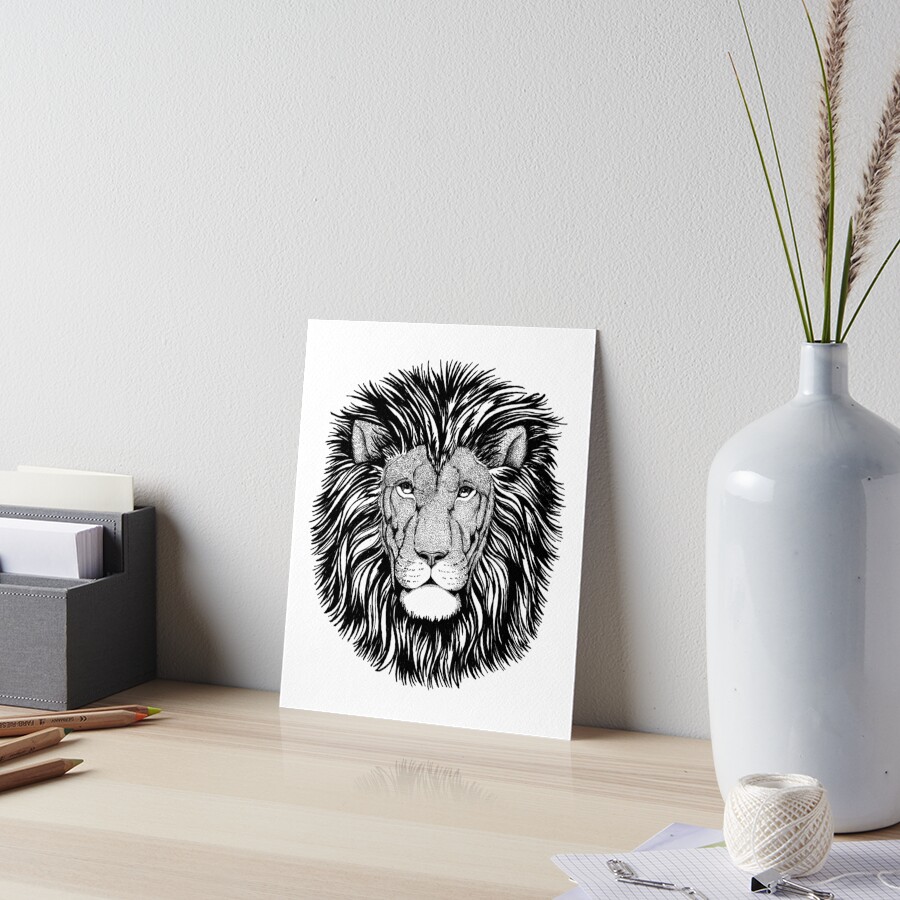"AFRICAN LION DRAWING" Art Board Print for Sale by ReignGFX | Redbubble