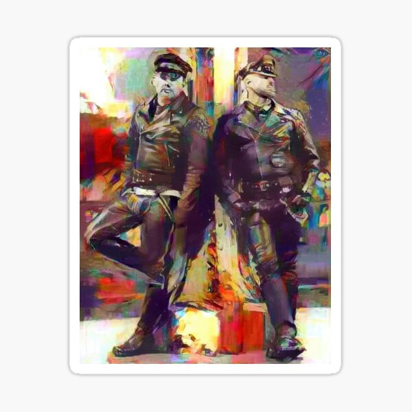 "Leather Daddies In The Night" Sticker for Sale by androscopedmen ...