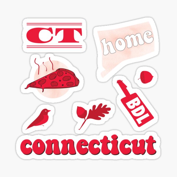 "Red Watercolor Connecticut US State Sticker Pack" Sticker for Sale by ...