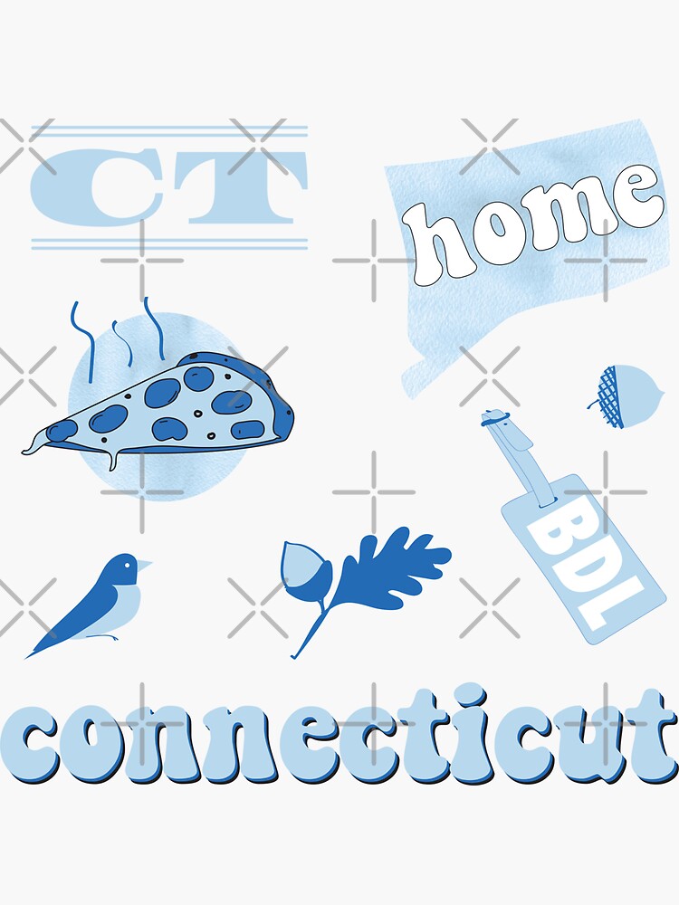 "Light Blue Watercolor Connecticut US State Sticker Pack" Sticker by ...