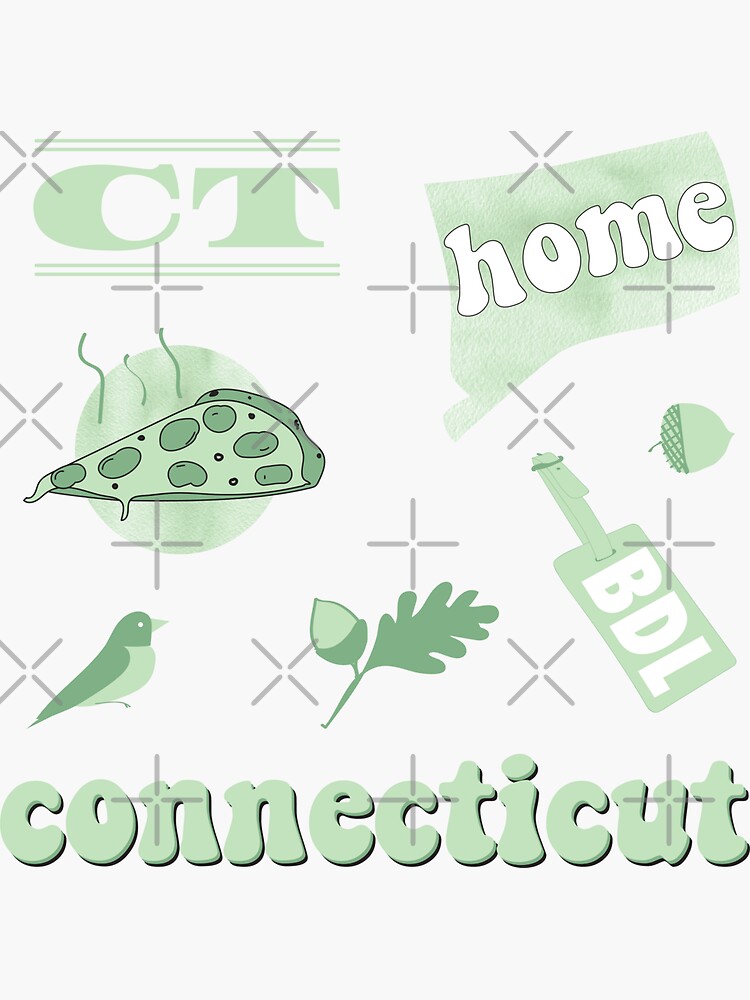 "Light Green Watercolor Connecticut US State Sticker Pack" Sticker for ...