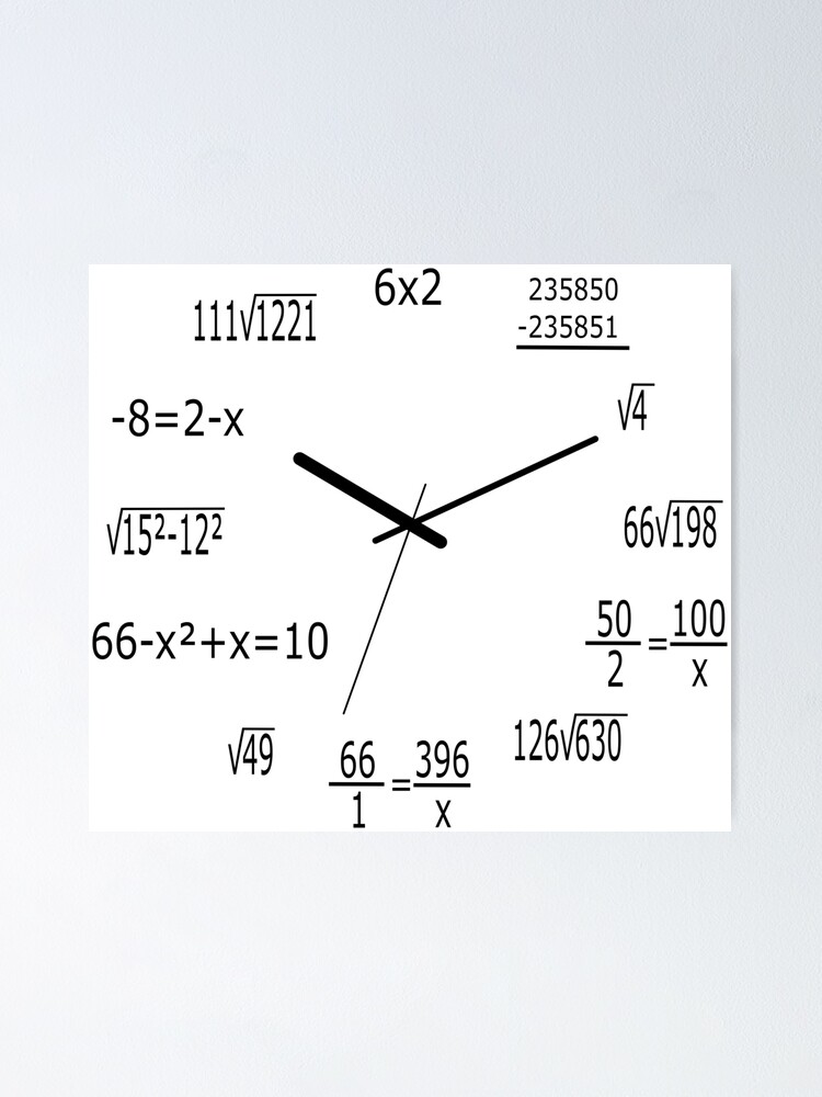 "math clock" Poster for Sale by UnikStyle | Redbubble