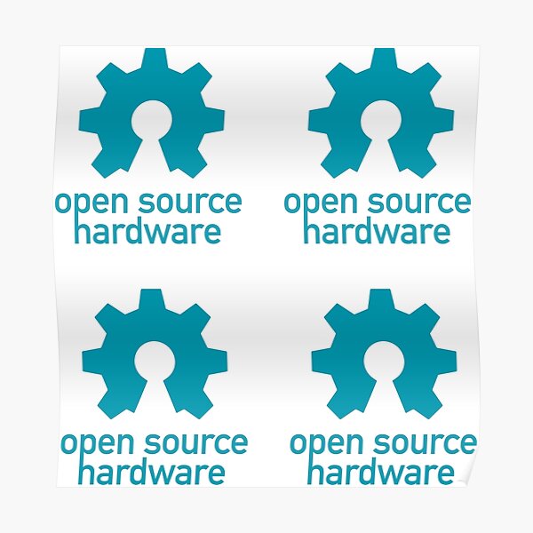 "Open source hardware logo OSHW Sticker 4up" Poster by pinchies | Redbubble