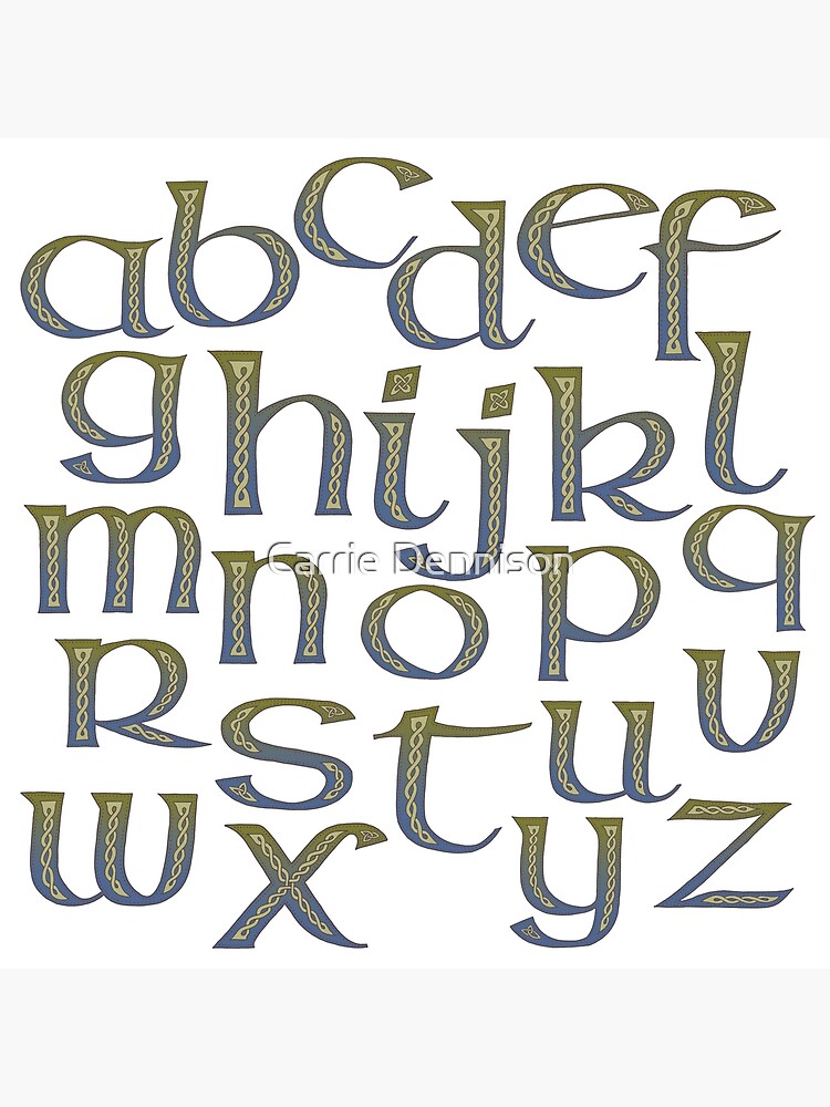 "Celtic Knotwork Half Uncial Alphabet Abecedary" Art Print for Sale by ...