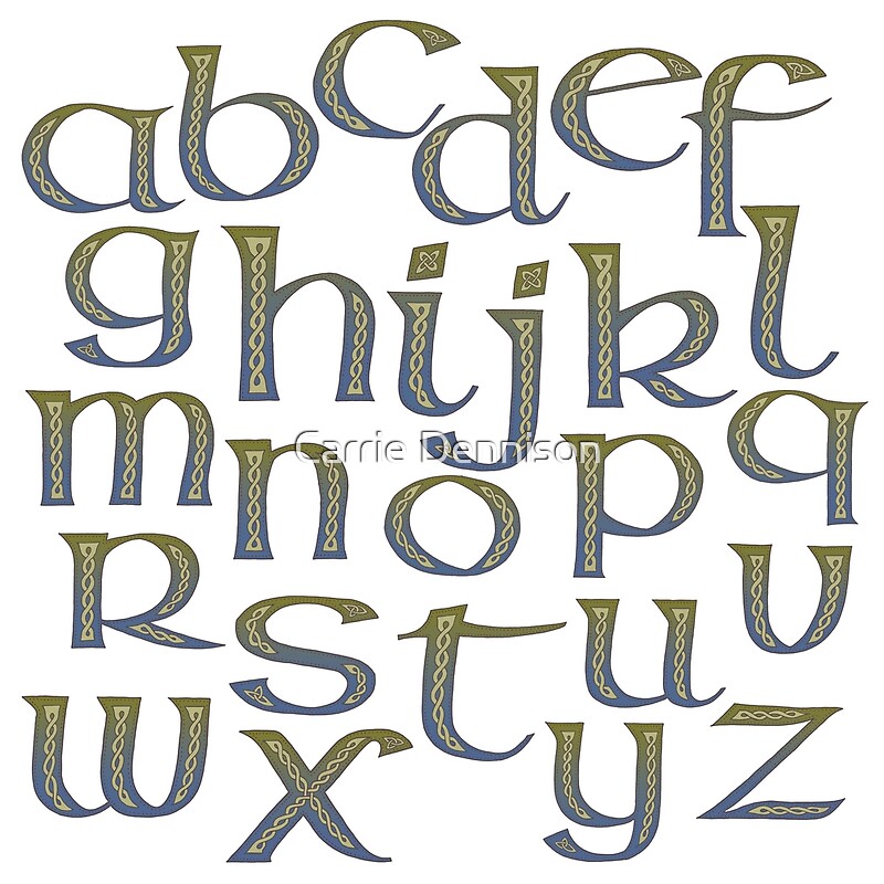 "Celtic Knotwork Half Uncial Alphabet Abecedary" by Carrie Dennison ...