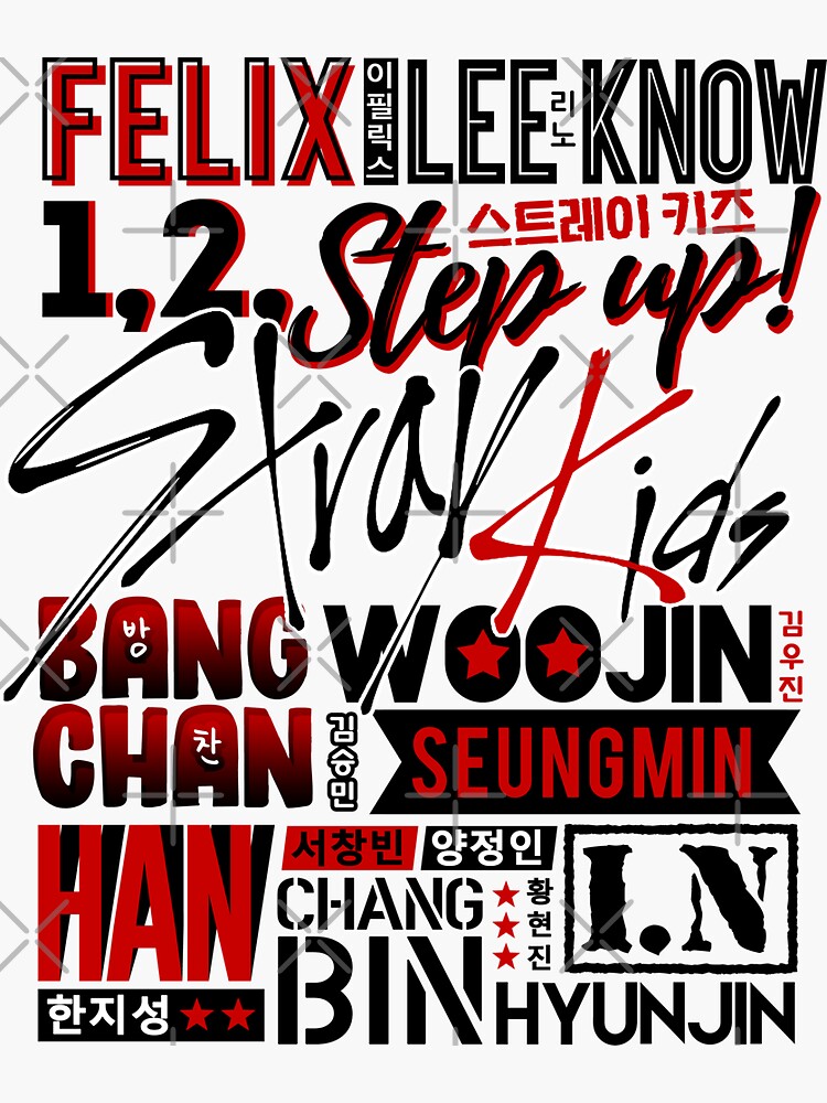 "Stray Kids Font Collage" Sticker by skeletonvenus | Redbubble
