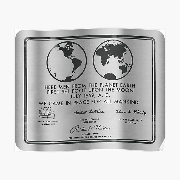"NASA Apollo 11 Lunar Plaque" Poster by kuroderuta | Redbubble