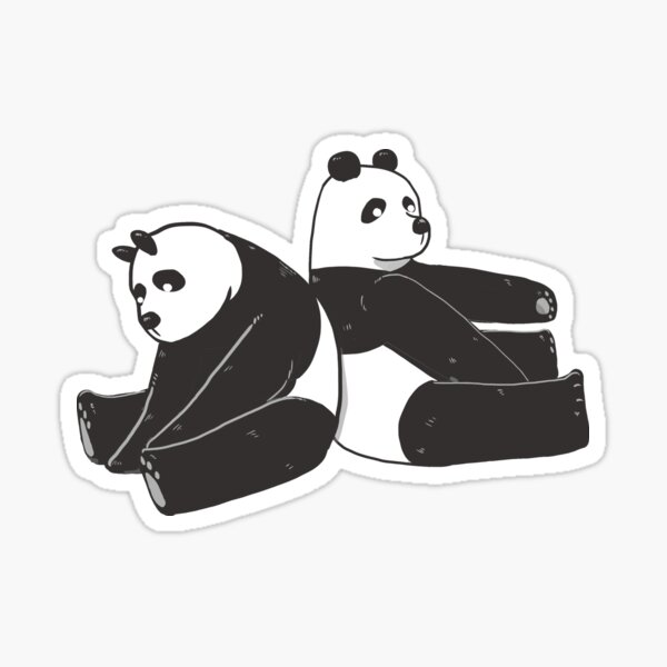 "Two cute pandas." Sticker by SkalpTure | Redbubble