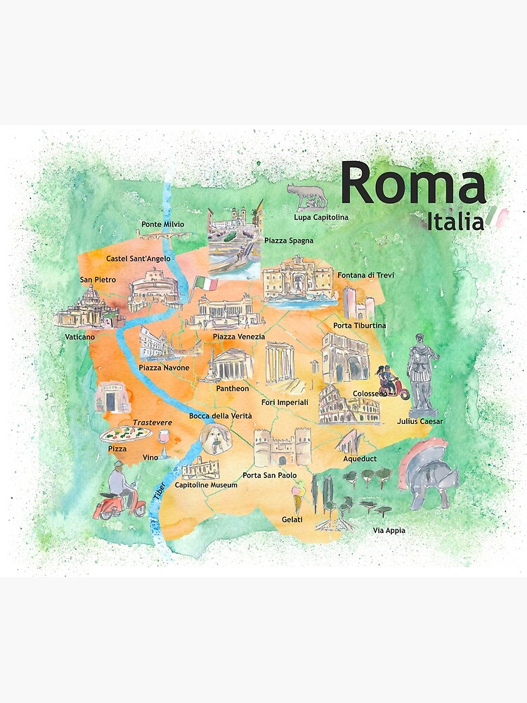 Mapa Lugares Turisticos Roma 1 Semana En Italia | Itinerario De Viaje